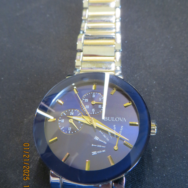 Bulova Futuro Men's Quartz Date Silver Gold Stainless Steel Watch 40mm ...