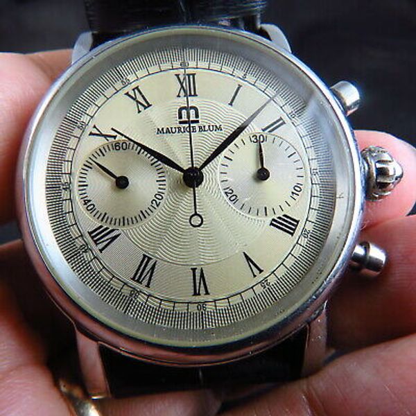 ALL STEEL 33 JEWELS MAURICE BLUM CRISTIAN LAY CHRONOGRAPH AUTOMATIC MEN ...