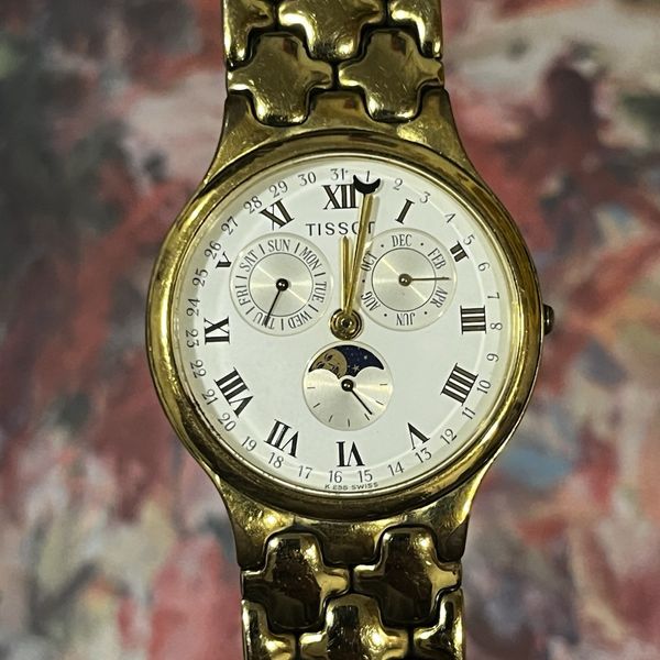 Tissot Triple Calendar Gold Pointer Date Moonphase Quartz Watch Needs ...