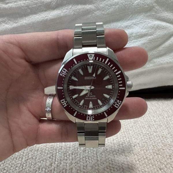 SEIKO Men's SRPL11 Red New Samurai 42mm Automatic Diver Prospex Watch ...