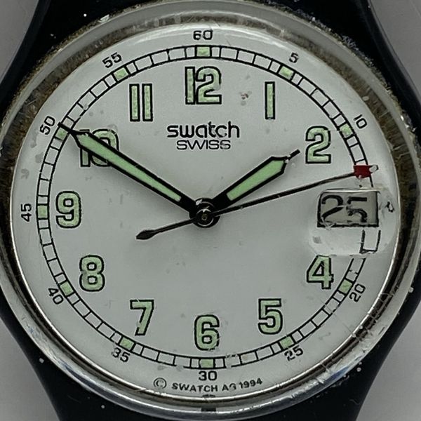 33mm Swatch Swiss 1994 Mezzoforte 514 8213 Date Dial Untested Parts ...