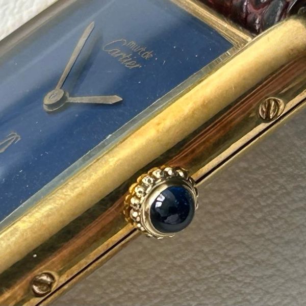 FS - Cartier must de blue lapis dial 18k gold plate Men | WatchCharts ...