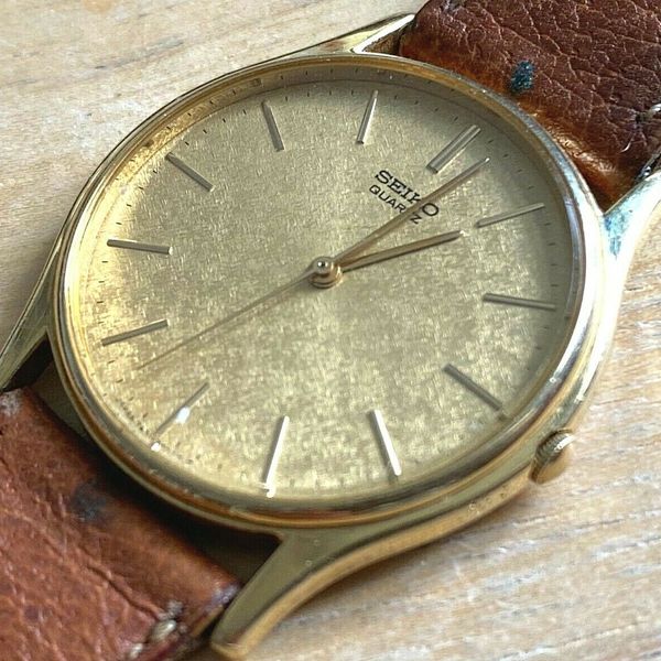 Vintage Seiko 7431-7009 Mens Gold Tone Leather Analog Quartz Watch~New Battery | WatchCharts ...
