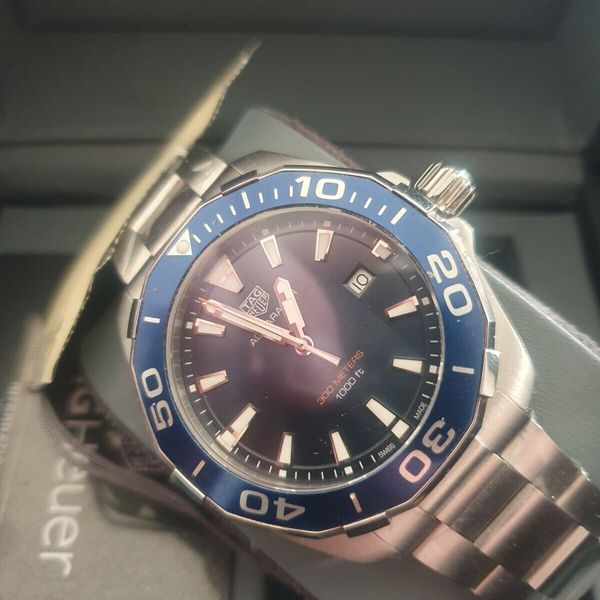 TAG Heuer Aquaracer Blue Men's Watch - WAY101C.BA0746 43MM | WatchCharts