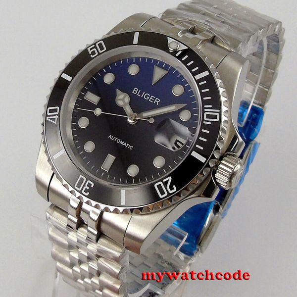 40mm bliger blue batman dial ceramic bezel 24 jewels NH35 Automatic ...