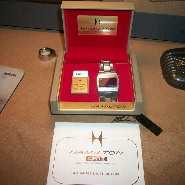 Vtg. Hamilton QED Men's Solid State Quartz Electronic Digit/Date Watch ...