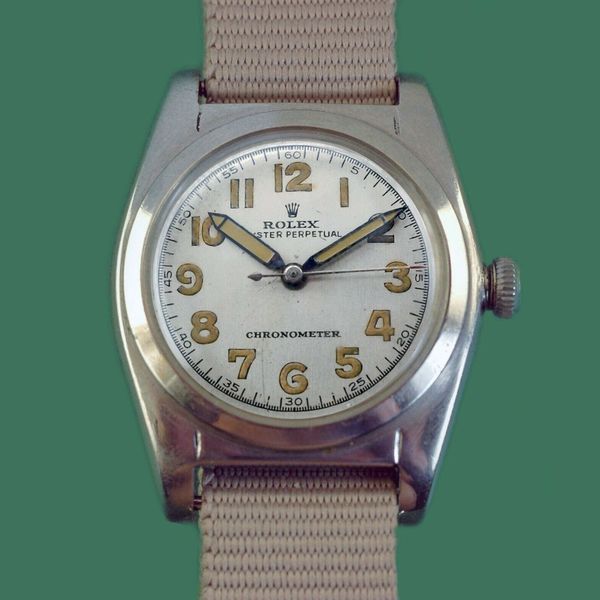Vintage 1945 Rolex Bubble Back Oyster Perpetual Chronometer Military ...