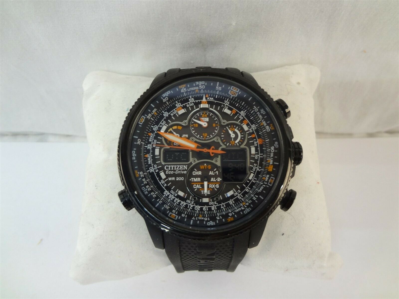 Citizen Eco-Drive Navihawk AT Chrono Black Dial Case & Rubber Strap ...