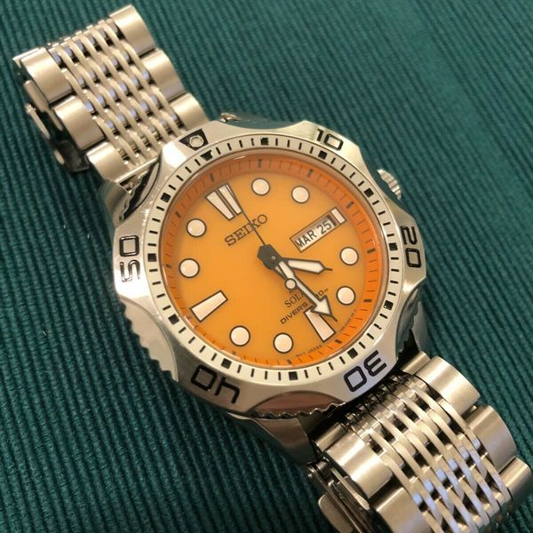 Seiko SNE109 Solar Quartz Orange Dive Watch 200m | WatchCharts Marketplace