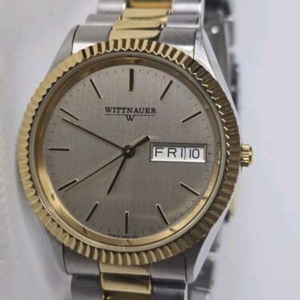 Wittnauer Men's Two Tone Watch Quartz Day Date 34mm | WatchCharts ...