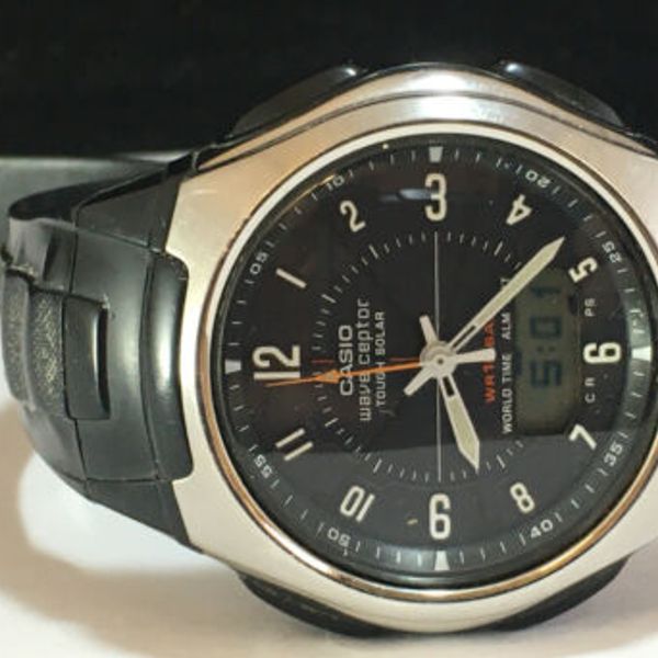 CASIO Wave Ceptor Tough Solar WR 10 BAR World Time Men's Watch - AW80D ...