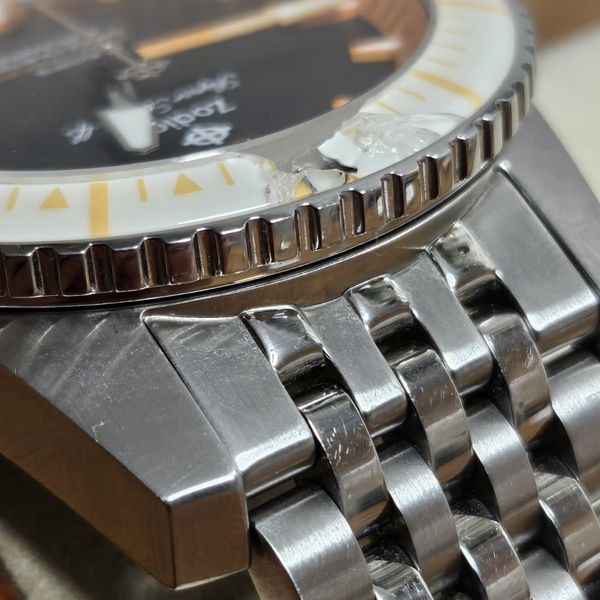 (Damaged Bezel Insert) Zodiac Super Sea-Wolf Pro-Diver Automatic Watch ...
