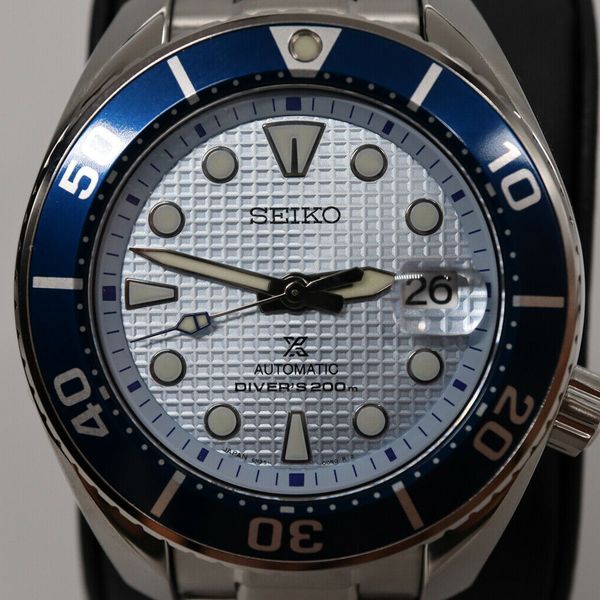 New Seiko Prospex Sumo Ice Blue Dial 200M Divers Men's Watch SPB179 ...