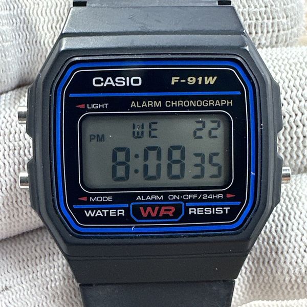 Vintage Casio Thailand F-91W Mens Digital Alarm Chrono Quartz Watch~New ...