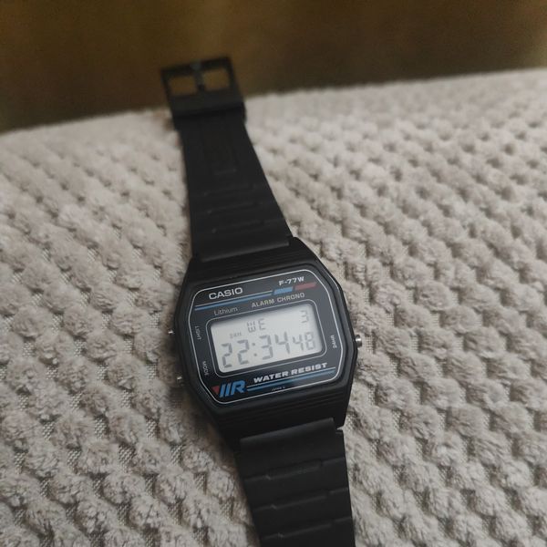CASIO F-77W LITHIUM ALARM CHRONO WR VINTAGE DIGITAL WATCH JAPAN 1986 ...