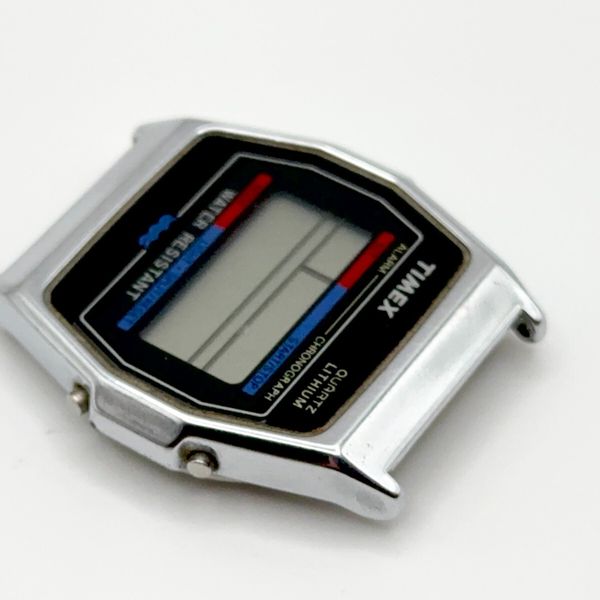 Vintage Men's Timex Chronograph LCD Quartz Lithium Watch Face Untested ...