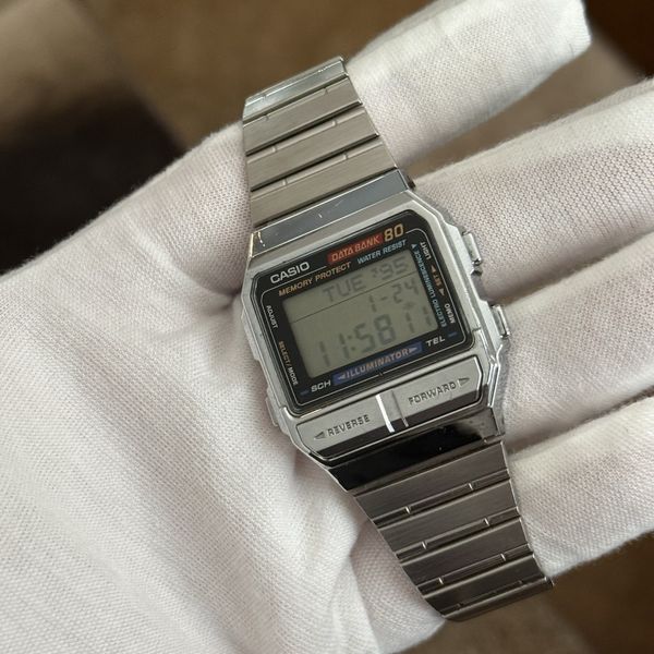 Vintage Casio Data Bank 80 DB-810 JDM Menâ s Digital Watch Module 1475 ...