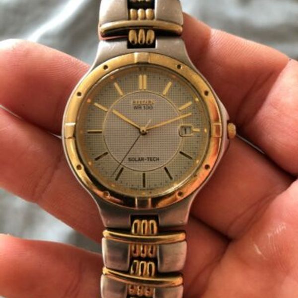 CITIZEN ECO-DRIVE TWO-TONED WATCH - SOLAR-TECH WR100 A119-H14930-Y. Sku ...