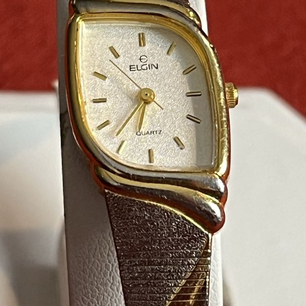 Vintage Elgin Quartz Ladies Wrist Watch Japan New Battery Running ...