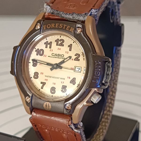 Casio Forester FT-500W Sport Beige Brown Resin Case Nylon Band Men ...