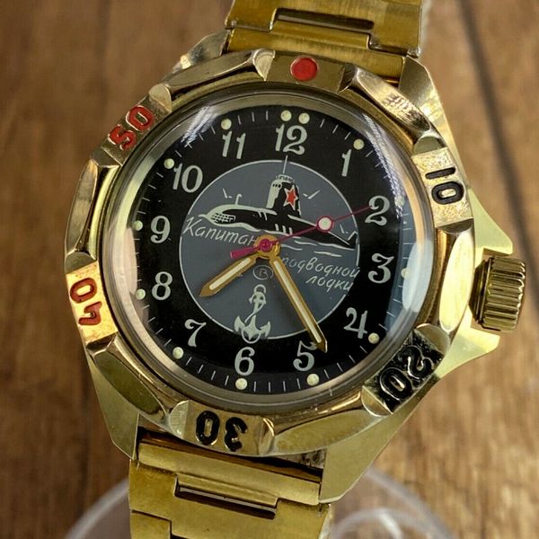 Vostok Submarine captain Amphibian mechanical vintage Soviet Era mens ...