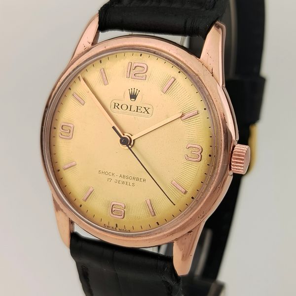 VINTAGE ROLEX MARCONI MEN'S WATCH 35mmÃ 18k GOLD PLATED CASE - 1945's ...