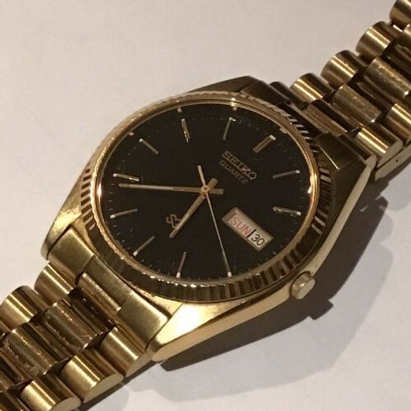 Vintage SEIKO SQ 5Y23-8A60 Goldtone Tone "Datejust" Homage Quartz Watch | WatchCharts Marketplace