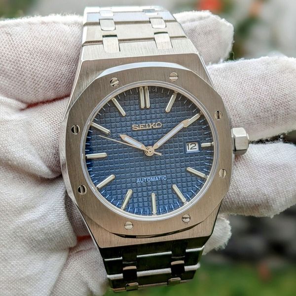 Custom Royal Oak Mod - Blue Waffle Dial - Seiko NH35 Automatic ...
