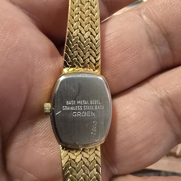 Vintage Ladies Gruen Precision Diamond Quartz Gold Wristwatch ...