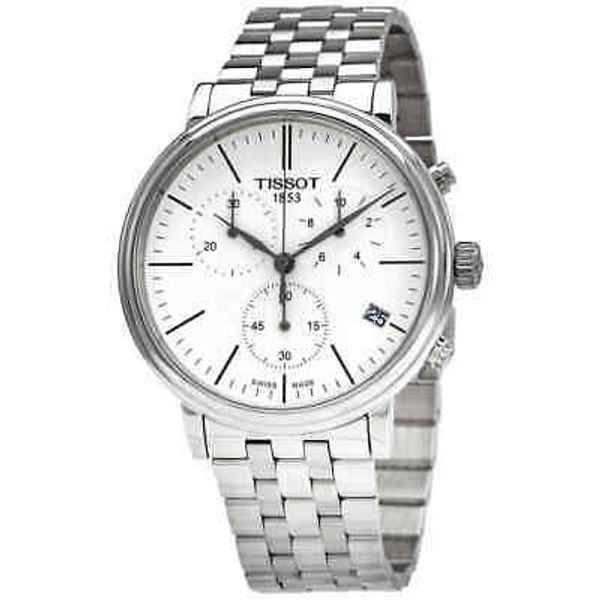 Tissot T-Classic Carson Premium Chronograph Quartz White Dial Watch ...