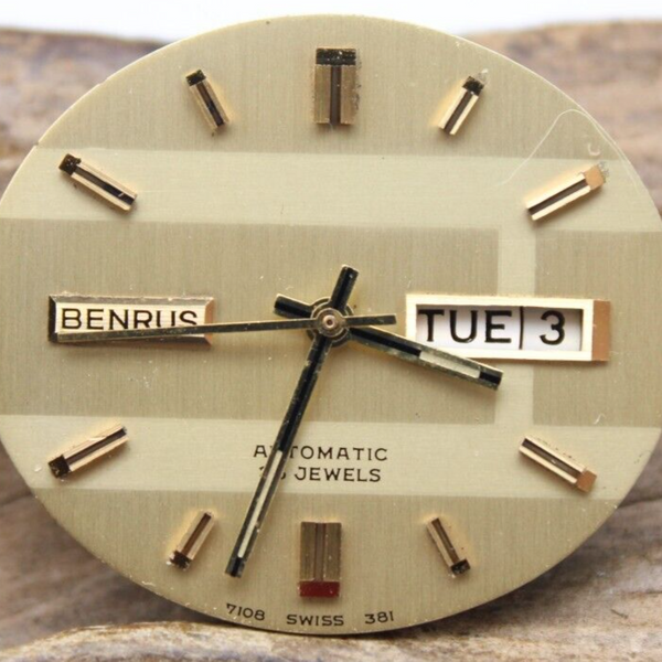 BENRUS 25j SWISS WATCH MOVEMENT MODEL - HH10 ETA 2788 FOR REPAIR (PC2 ...