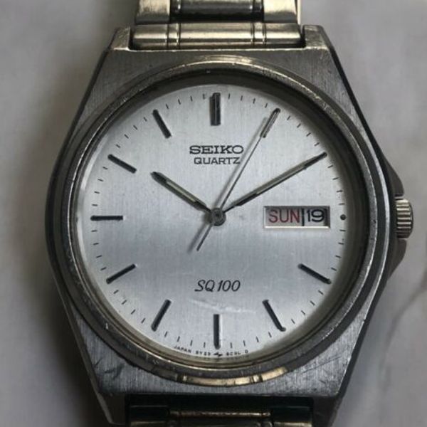 Vintage Seiko SQ100 Men's Quartz Watch, Working,New Battery Fitted ...