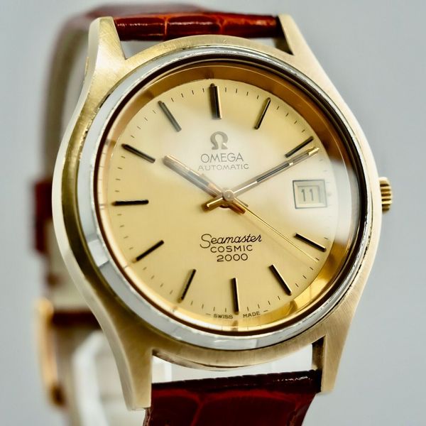 *NEAR MINT* Vintage OMEGA Seamaster Cosmic 2000 Cal.1012 Automatic Gold ...