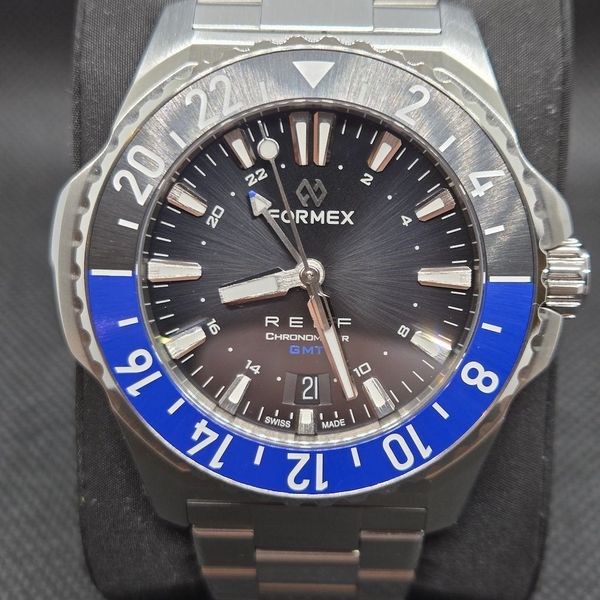 FS: Formex GMT 42mm Black/Blue and all Black Bezel with Stainless Steel ...