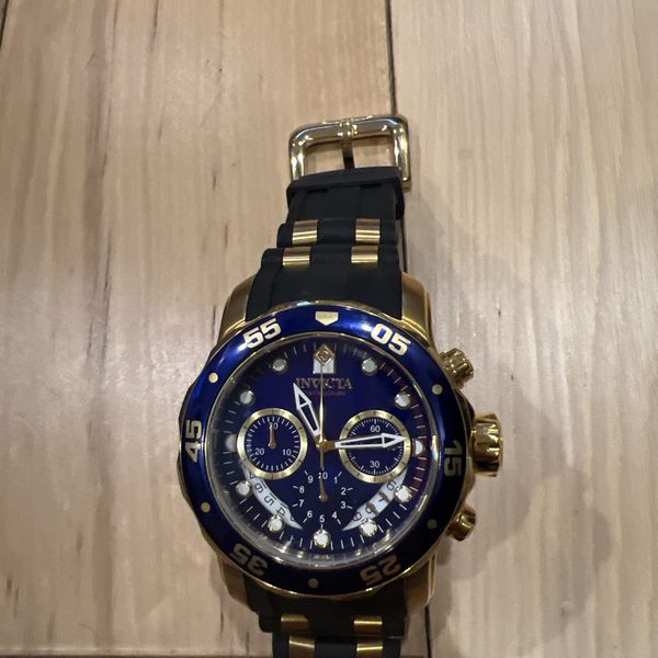 Invicta Men's Watch 6983 Pro Diver Blue Dial Chronograph Gold Black ...