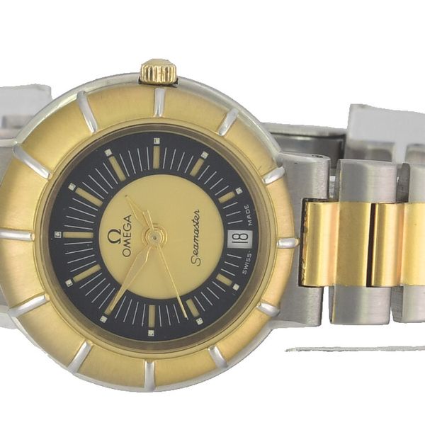 OMEGA Seamaster Dynamic Date Gold / Steel Ladies Wrist Watch - New Old ...