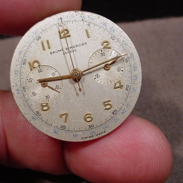 Vintage Baume & Mercier chronograph wrist watch movement parts landeron ...