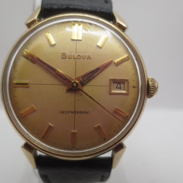 VINTAGE BULOVA M4 DATE SELFWINDING GOLDPLATED AUTOMATIC MENS WATCH ...