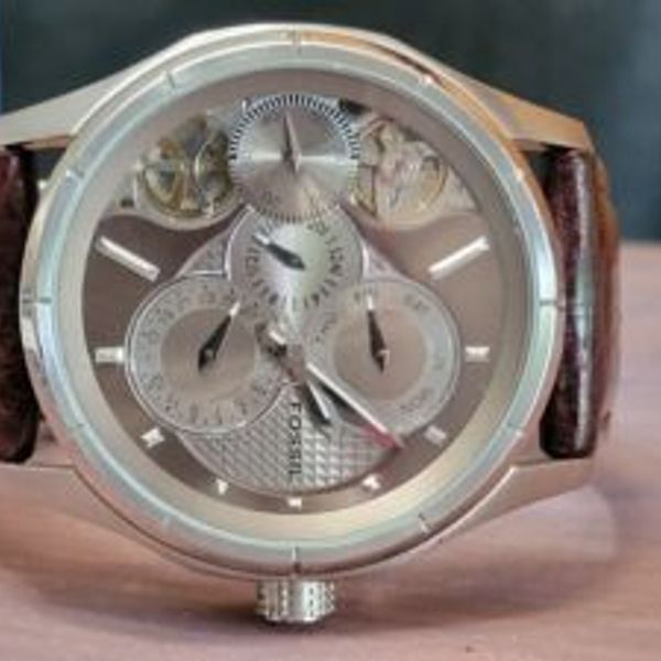 FOSSIL TWIST Arkitekt ME-1020 Genuine Leather Quartz Analog Men's Watch ...