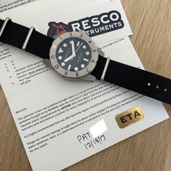 [$900 USD] RESCO Patriot Gen 1 Stealth with an ETA movement ...