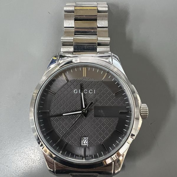 Gucci G-Timeless 38mm Date Steel Brown Logo Dial Quartz Men Watch ...