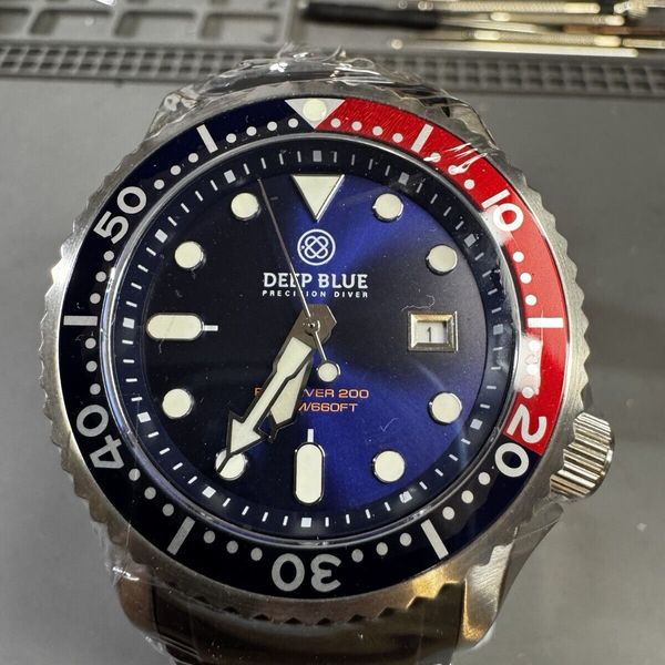 Deep Blue Precision Quartz 200m Pepsi Pro Diver. Sapphire Crystal ...