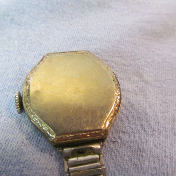 1928 ELGIN 7 JEWEL GRADE 430 WOMEN'S WATCH 14K ROLLED GOLD PLATE DIEL ...