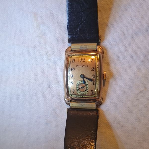 Vintage Art Deco 1940's Bulova Curved Rolled Gold Watch | WatchCharts ...