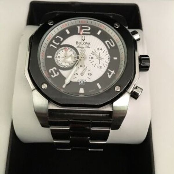 Bulova Men's 98B137 Marine Star Silver White Dial Watch | WatchCharts ...