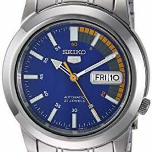 Mens Seiko 5 SNKK27 "Speed Racer" Silver Automatic Blue Dial Watch ...