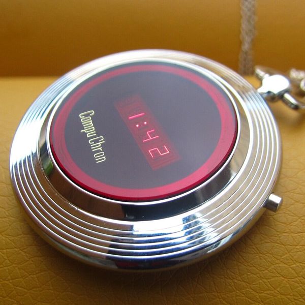 Ladies SS 1977 Compuchron LED LCD Digital Quartz pendant solid state ...