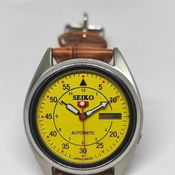 Vintage Seiko Automatic 17Jewels Japan Yellow Face Men's Wrist watch ...