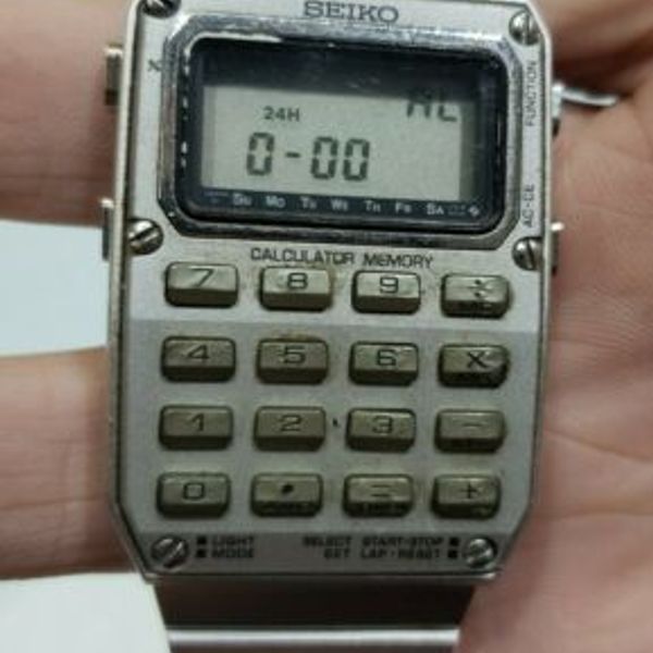*RARE* Vintage 1983 SEIKO C515-5009 CALCULATOR MEMORY ALARM WATCH ...