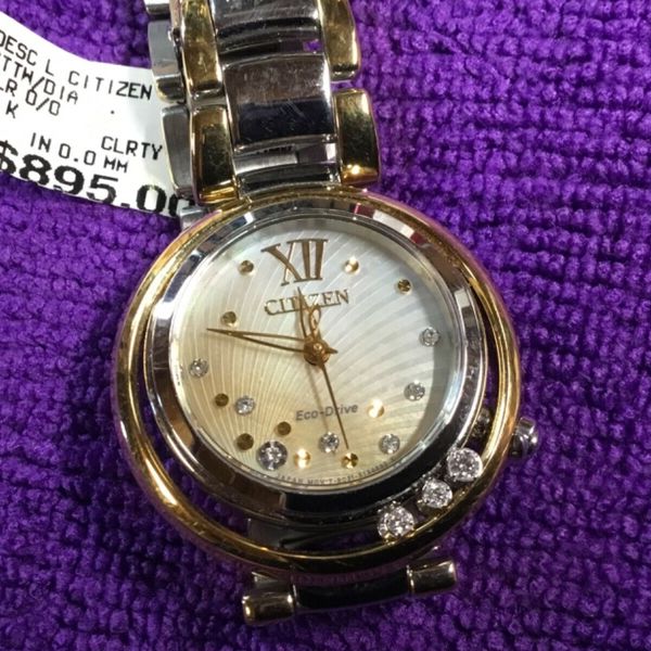 CITIZEN ECO DRIVE Two tone Sapphire/Diamond Watch Women’s E031 $895.00 ...